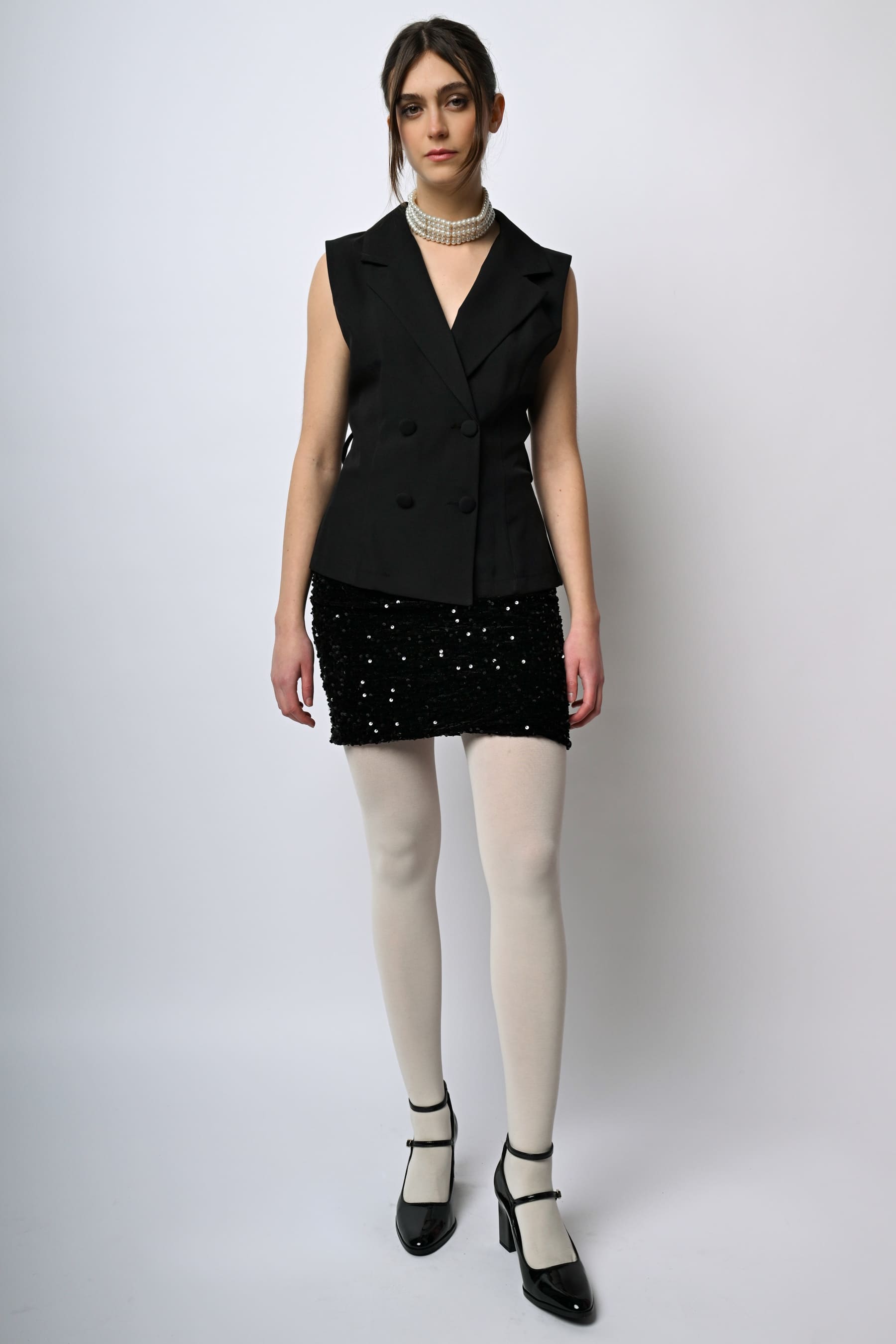 Minigonna con decorazione paillettes – Nunalie