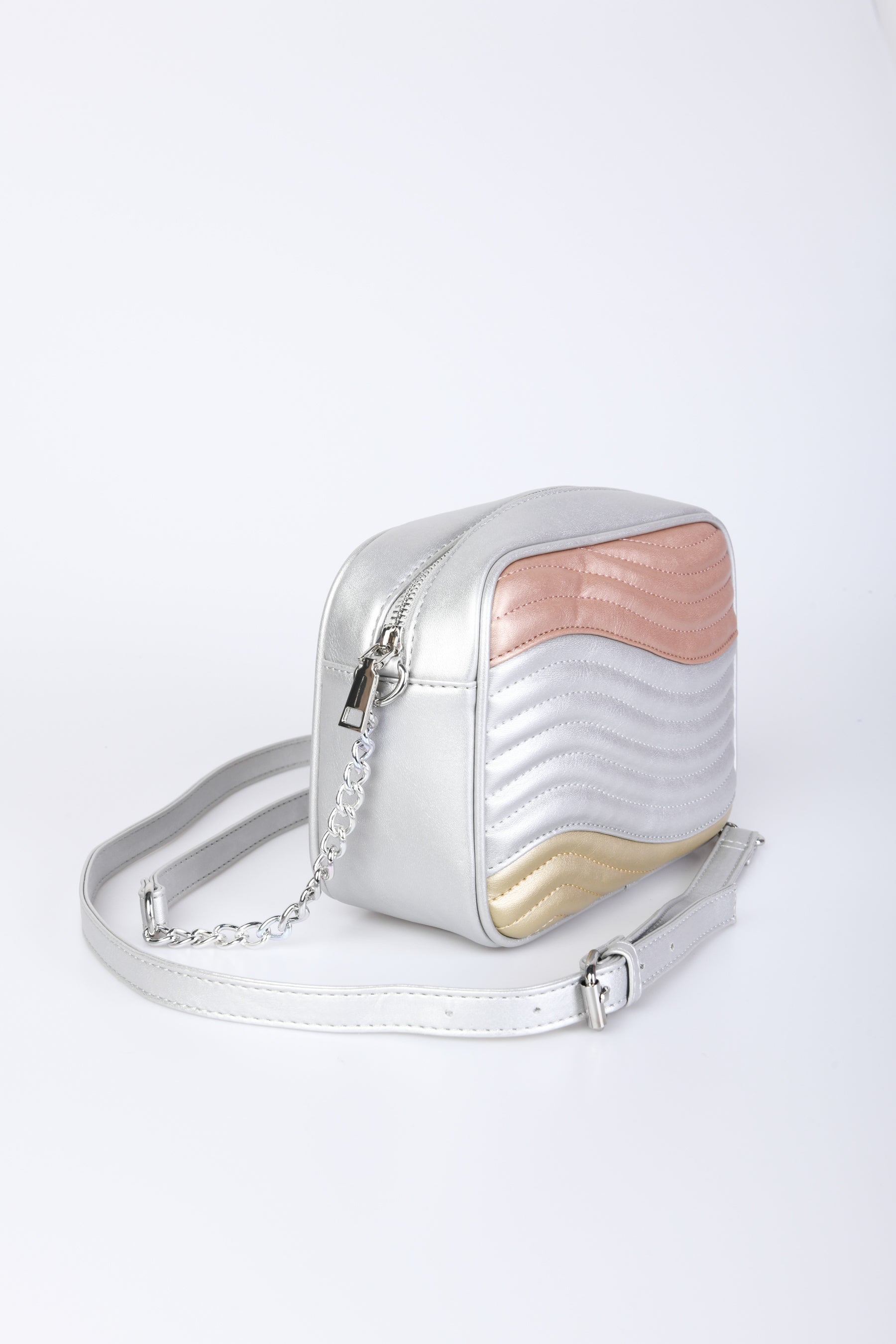 Borsa crossbody in similpelle tricolor – Nunalie