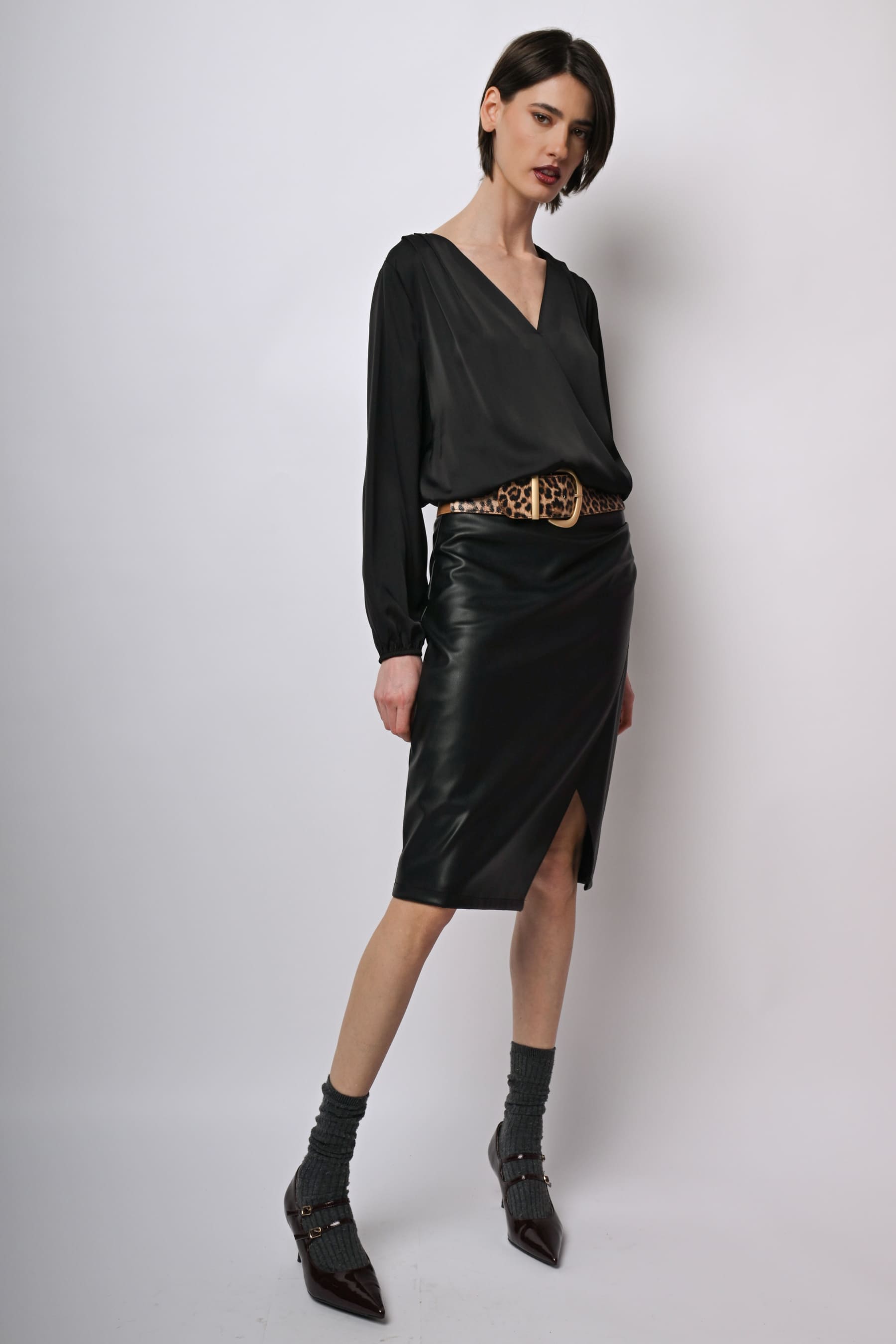 Gonna a tubino in similpelle – Nunalie