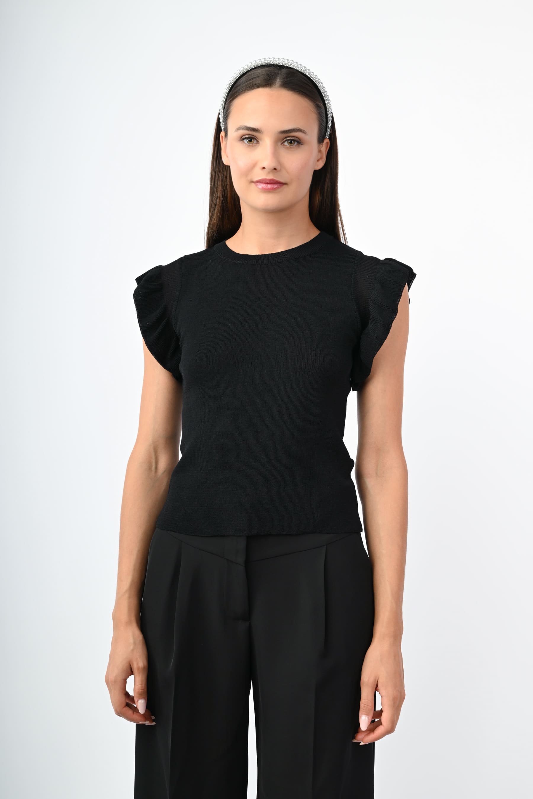 Top in maglia con rouches – Nunalie