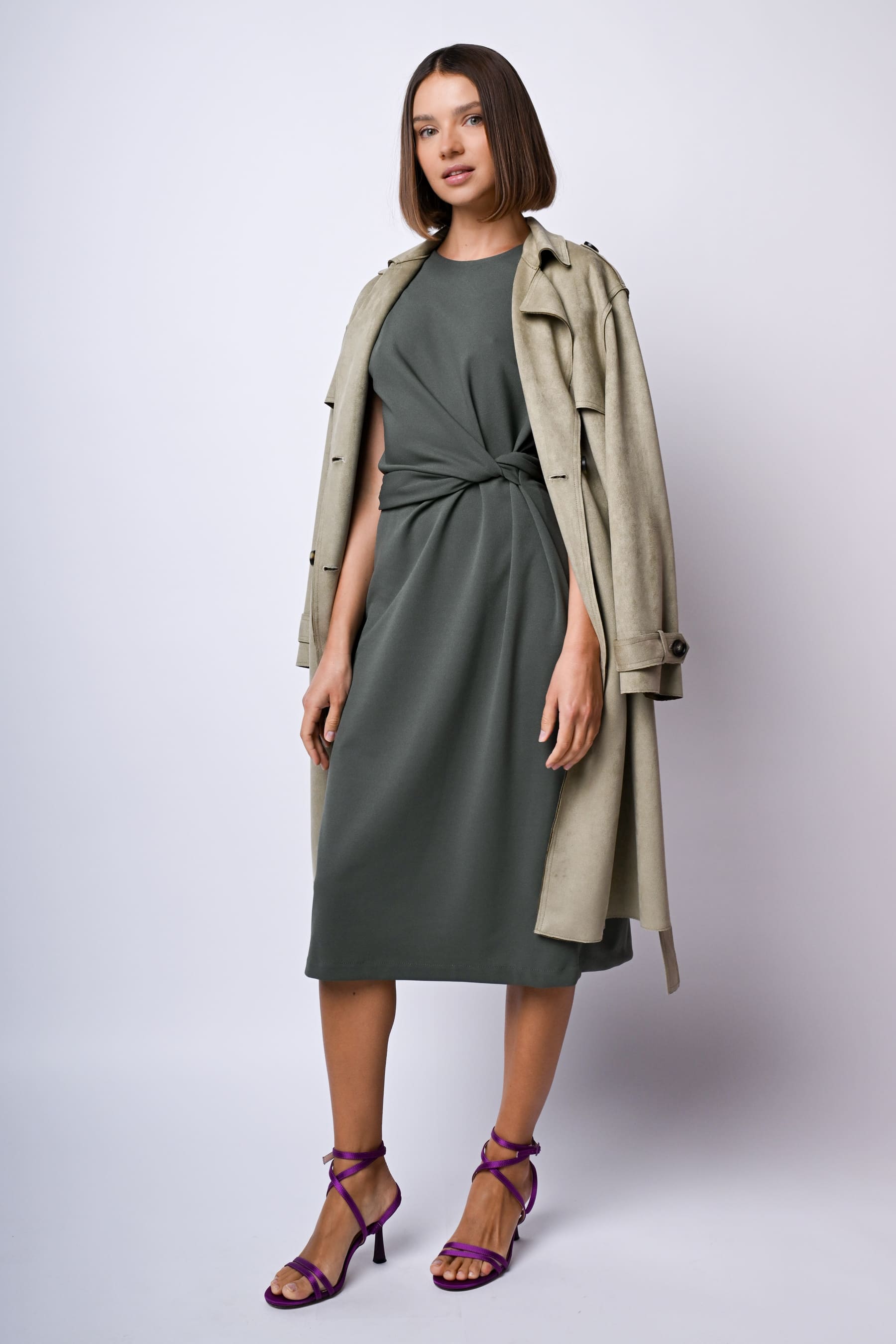 Abito midi con nodo alla vita – Nunalie