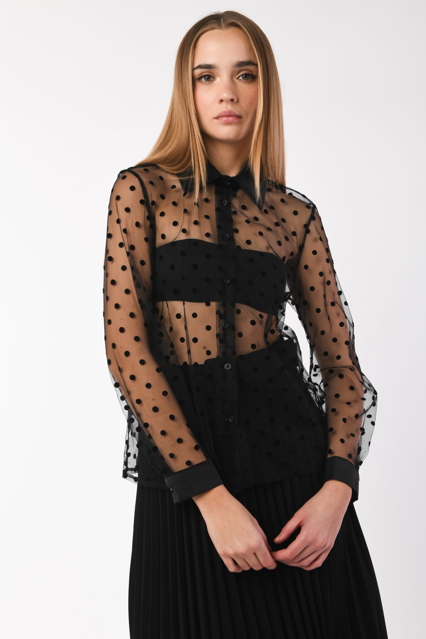 Camicia in tulle a pois – Nunalie