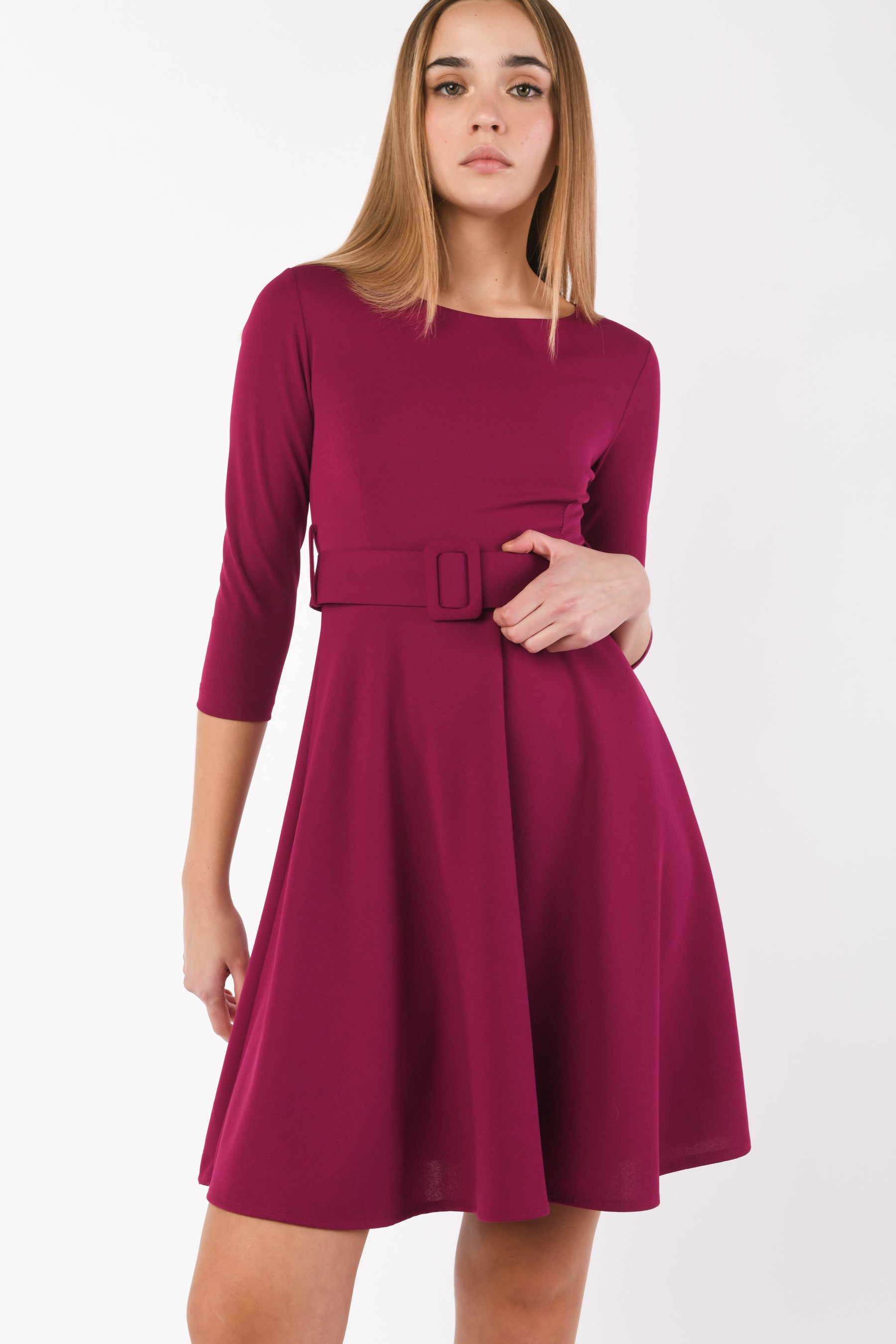 Abito a ruota con cintura – Nunalie